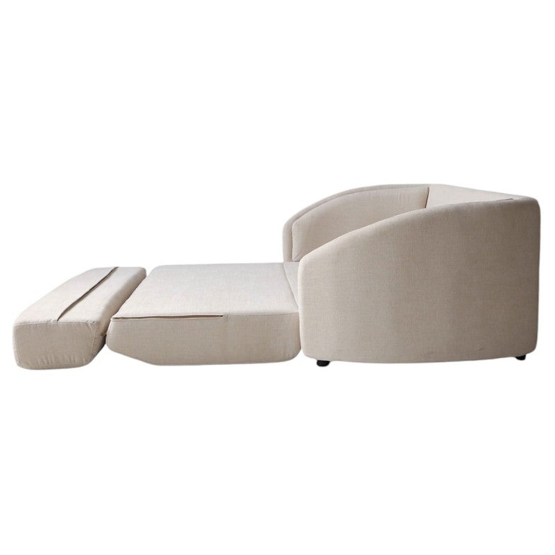 Cuddle Fabric Fold Out Sofa Bed, Double, Beige