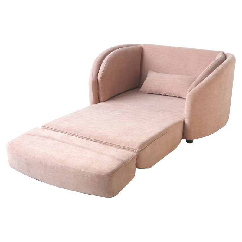 Cuddle Fabric Fold Out Sofa Bed, Single, Blush