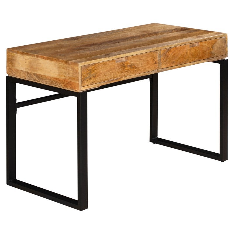 Venus Mango Wood & Metal Study Desk, 120cm, Natural