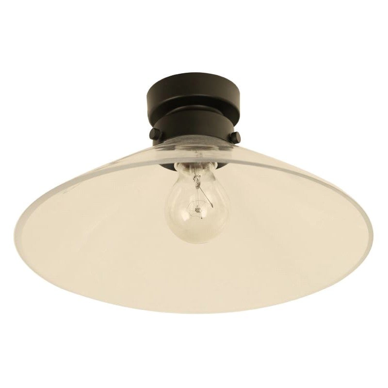 Rae Glass DIY Batten Fix Ceiling Light, Cone, Large, Black / Clear
