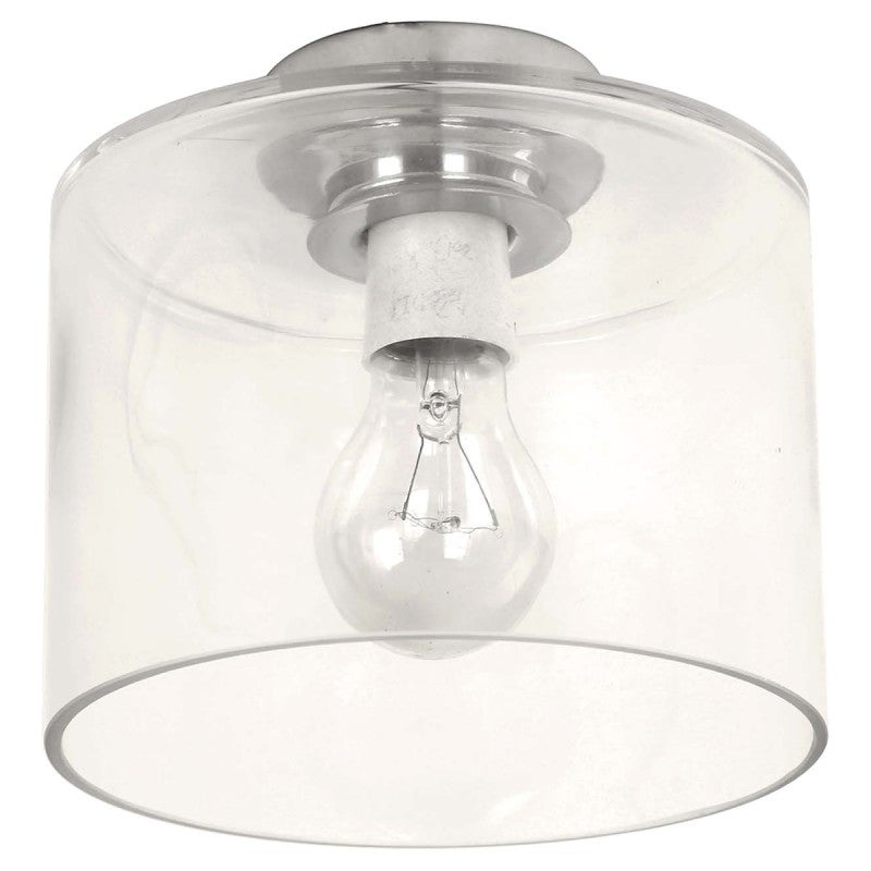 Rae Glass DIY Batten Fix Ceiling Light, Oblong, Chrome / Clear