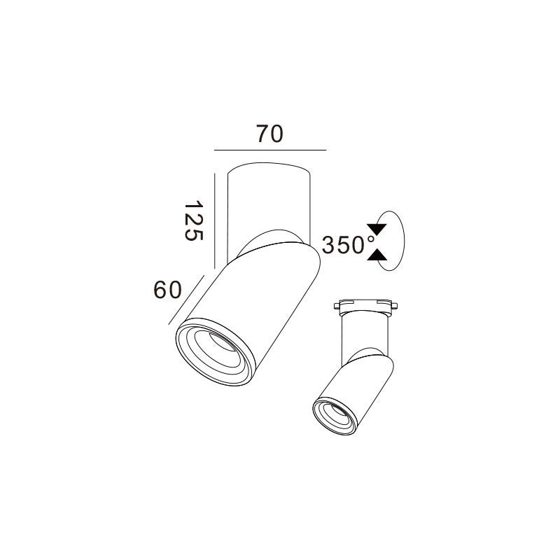 Cedar Surface Mounted Dimmable LED Gimble Downlight, 18W, CCT, White