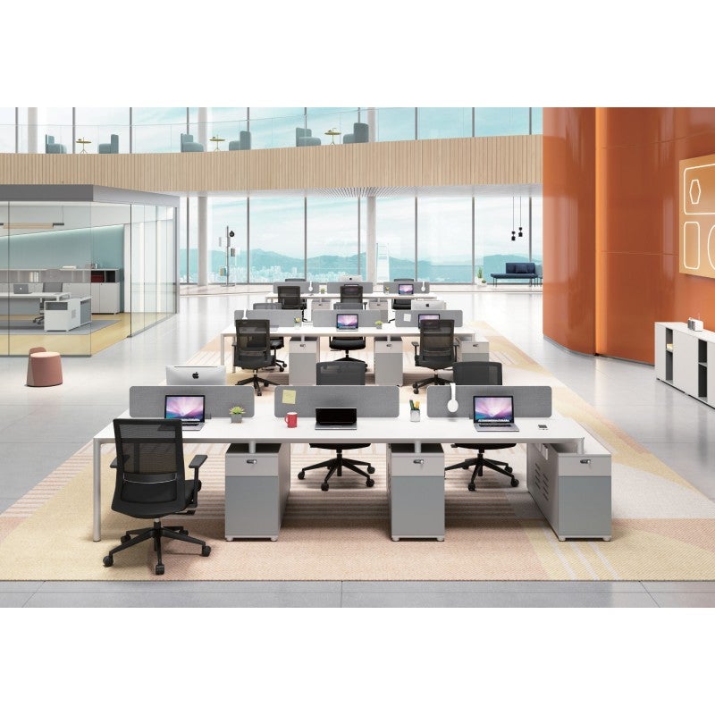 Brynex Modular Office Workstation, 4 Seater Primary Desk with Divider ...