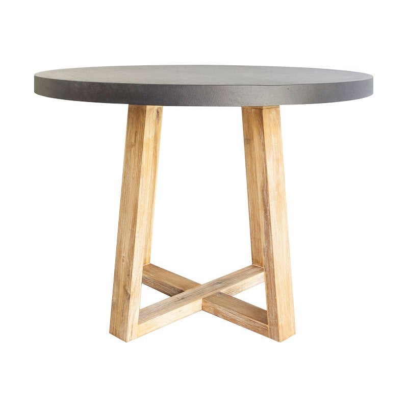 Alta Engineered Stone & Acacia Timber Round Dining Table, 100cm, Ebony ...