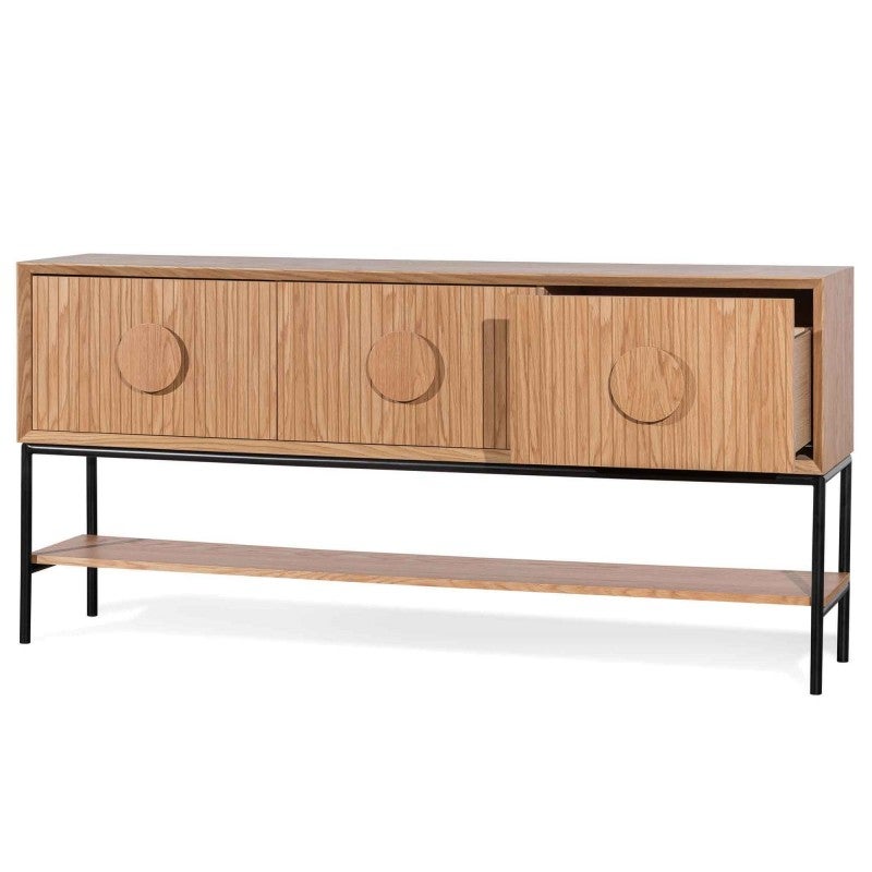 Cheldham Wood & Metal Console Table, 180cm, Natural