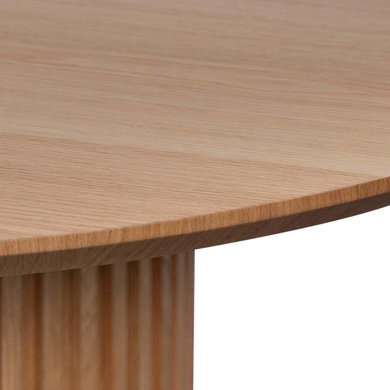 Mossvale Wooden Round Dining Table, 150cm, Natural