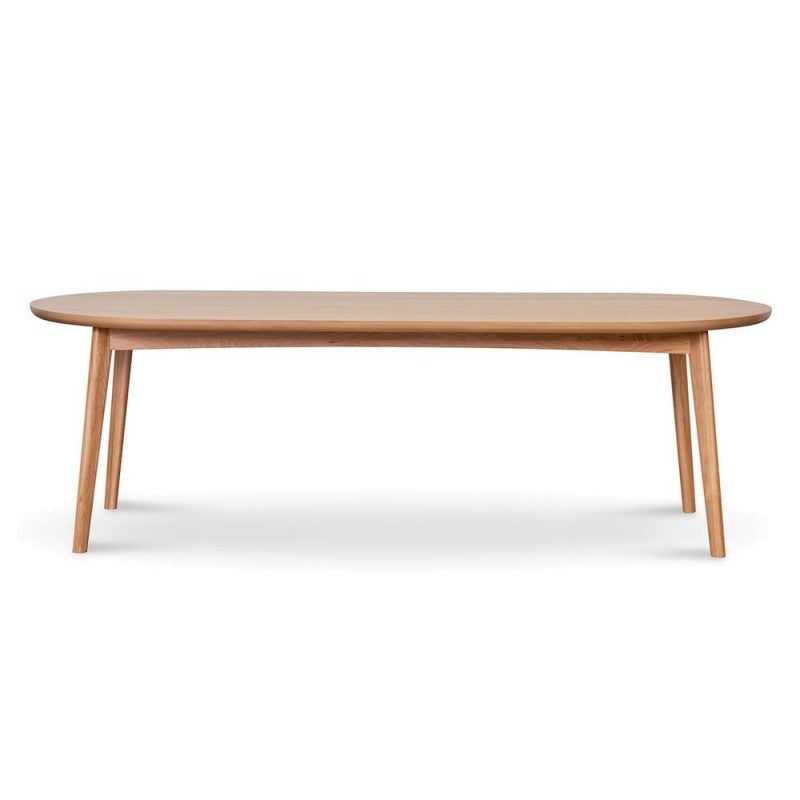 Oksby American White Oak Timber Oval Dining Table, 240cm, Natural