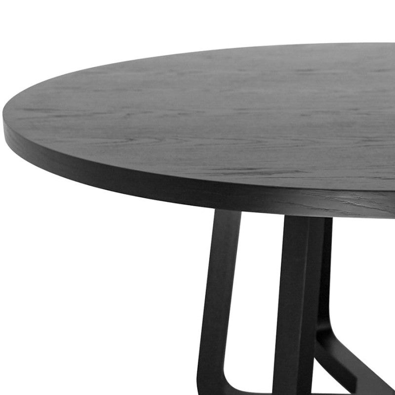 Pariroa Wooden Round Dining Table, 150cm, Black