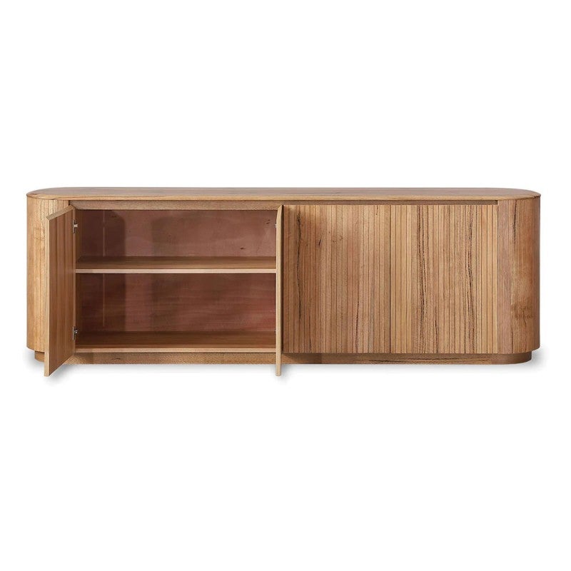 Amarin Marri Timber 4 Door Oval Buffet Table, 240cm