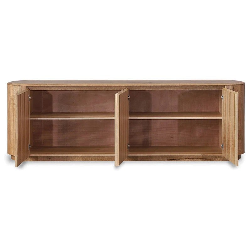 Amarin Marri Timber 4 Door Oval Buffet Table, 240cm