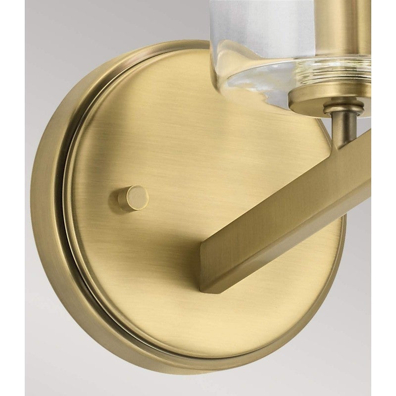 Nye Steel & Glass Wall Light, Brushed Brass