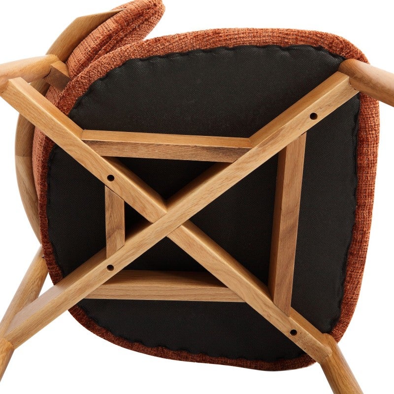 Emir Commercial Grade Fabric & American Oak Dining Chair, Terracotta ...