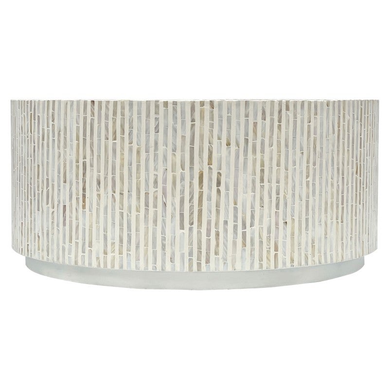 Purist Mother Of Pearl Inlaid Round Coffee Table, 92cm