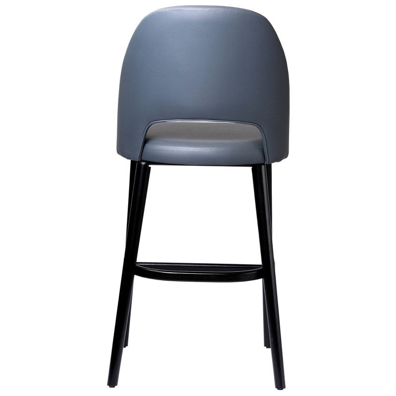 Durafurn Semifreddo Commercial Grade Vinyl Bar Stool, Timber Leg, Anthracite / Black
