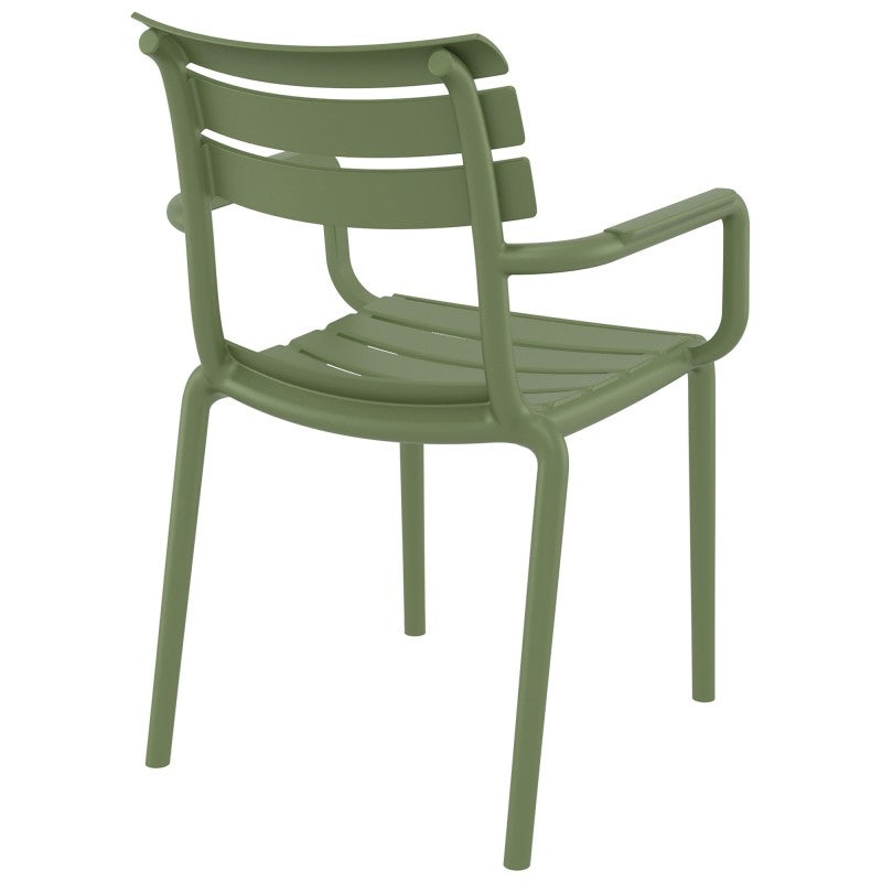 Siesta Helen Commercial Grade Indoor / Outdoor Dining Armchair, Olive Green