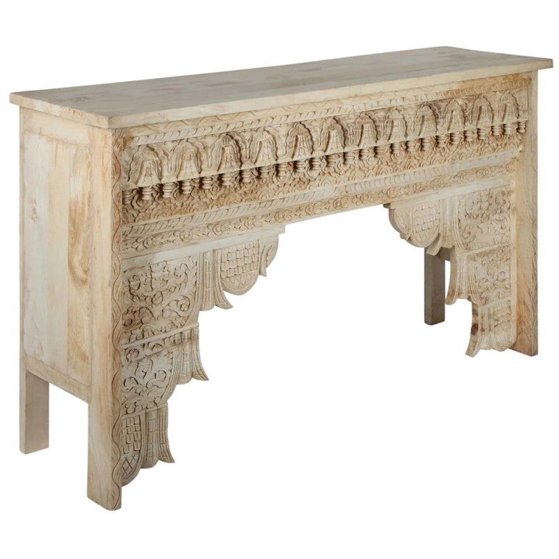 Jaipur Carved Mango Wood Console Table, 150cm