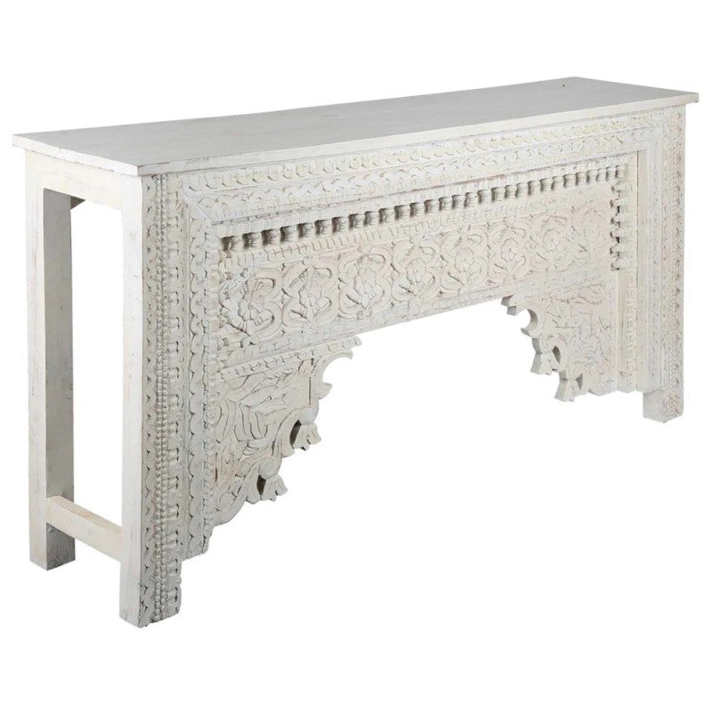 Jaipur Mahal Carved Mango Wood Console Table, 180cm - DISC
