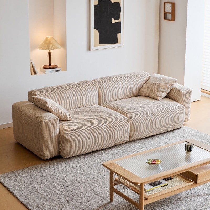 Mora Corduroy Fabric Sofa, 3 Seater