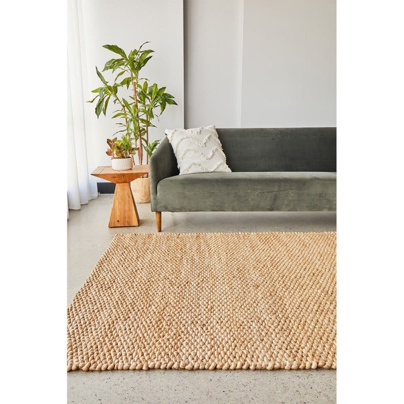 Hive Hand Loomed Jute Rug, 380x280cm, Natural