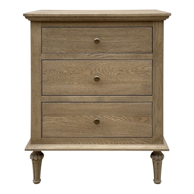 Emmerson II Oak Timber Bedside Table, Small, Dark Oak