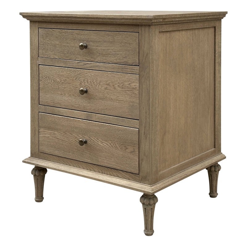Emmerson II Oak Timber Bedside Table, Small, Dark Oak