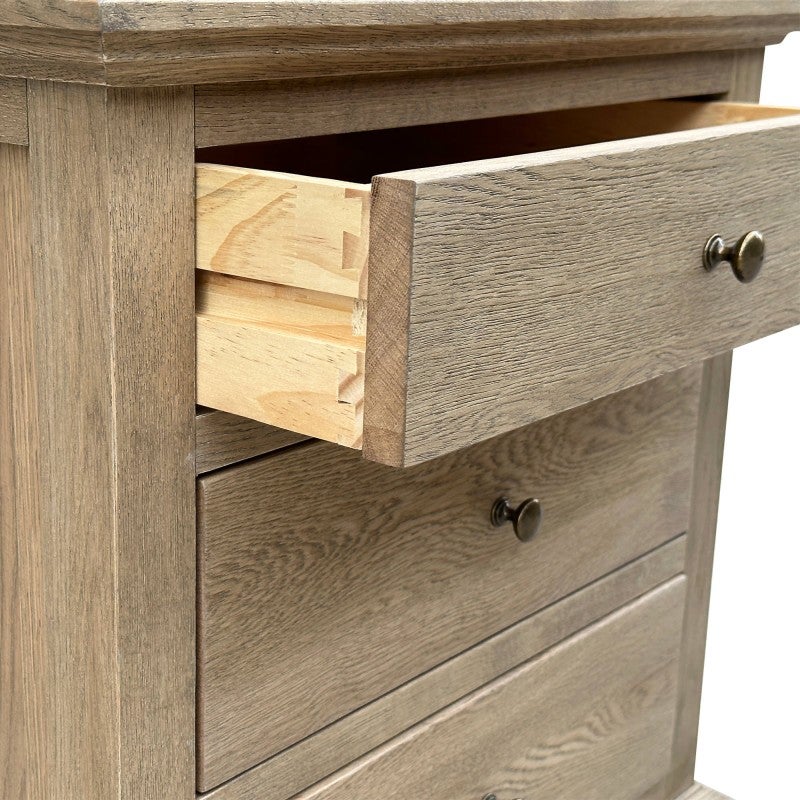 Emmerson II Oak Timber Bedside Table, Small, Dark Oak
