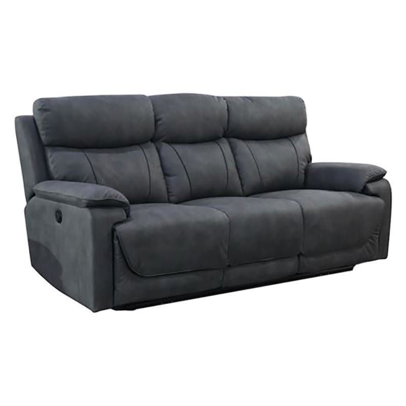 Jefferson Rhino Suede Fabric Electric Recliner Sofa, 3 Seater, Grey