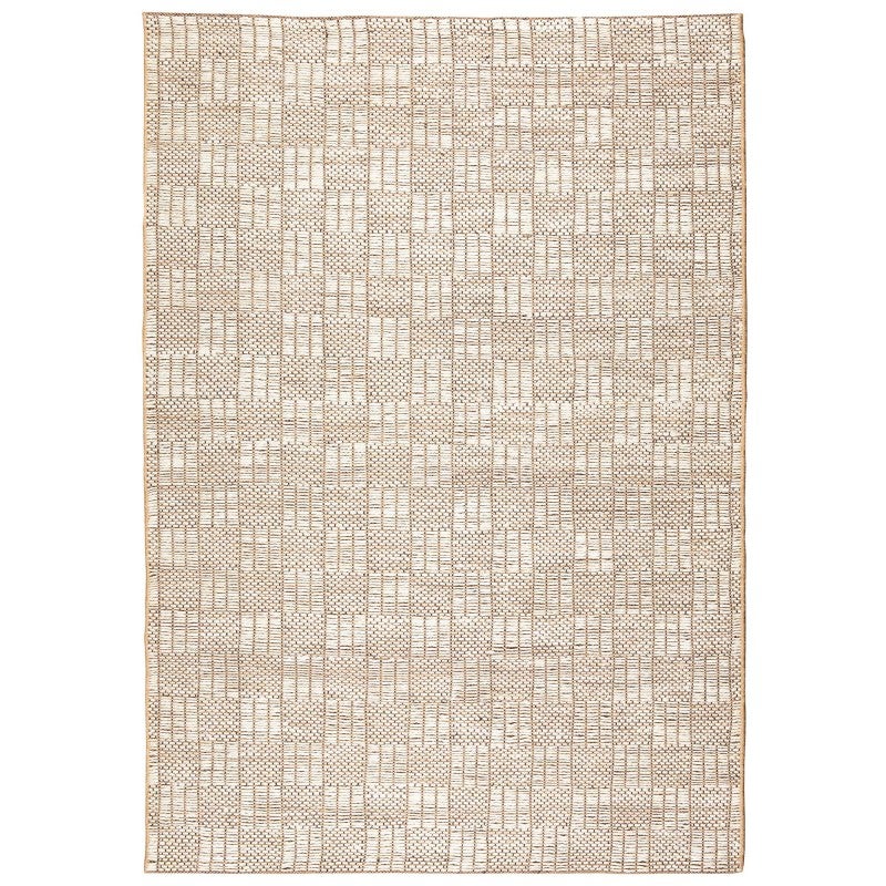 Naturals Grid Handwoven Jute Rug, 230x160cm, Natural / Stone