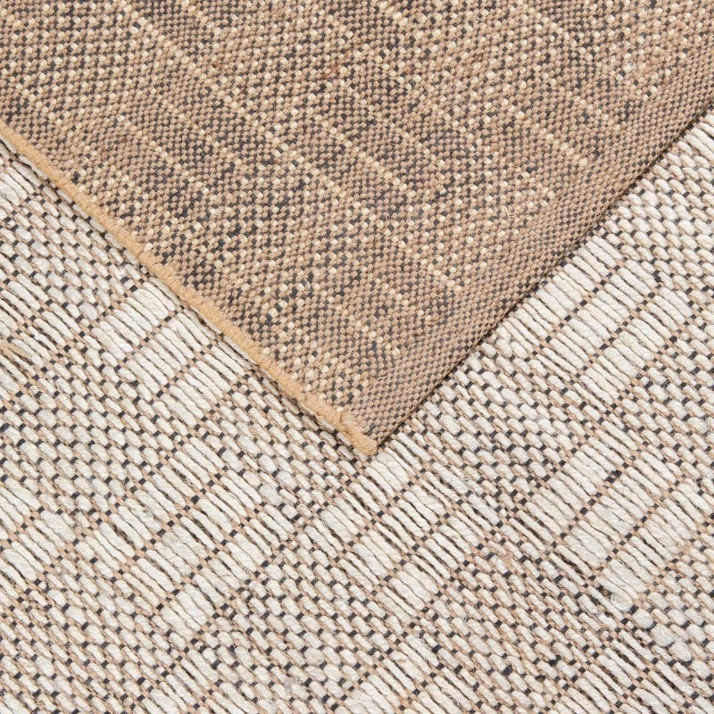 Naturals Grid Handwoven Jute Rug, 457x365cm, Natural / Stone