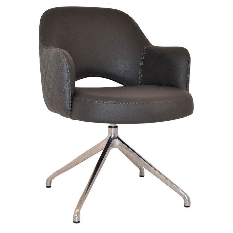 Albury Commercial Grade Pelle / Benito Fabric Swivel Dining Armchair ...