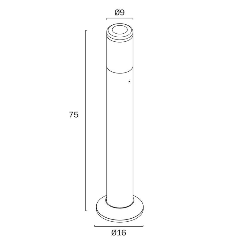 Kenra IP44 Outdoor Bollard Light, Black