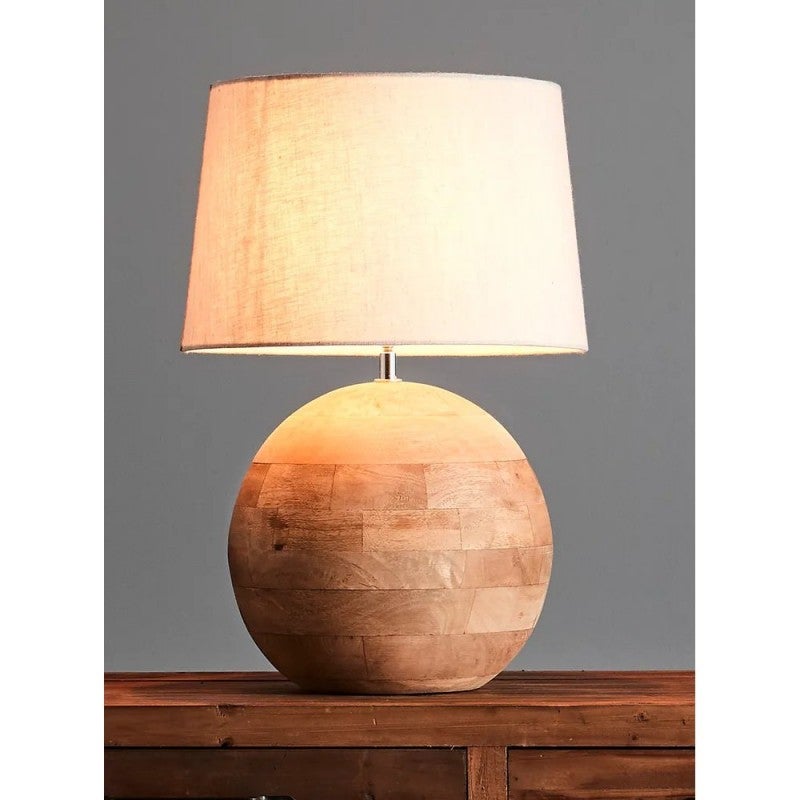 Boule Wood Base Table Lamp, Small