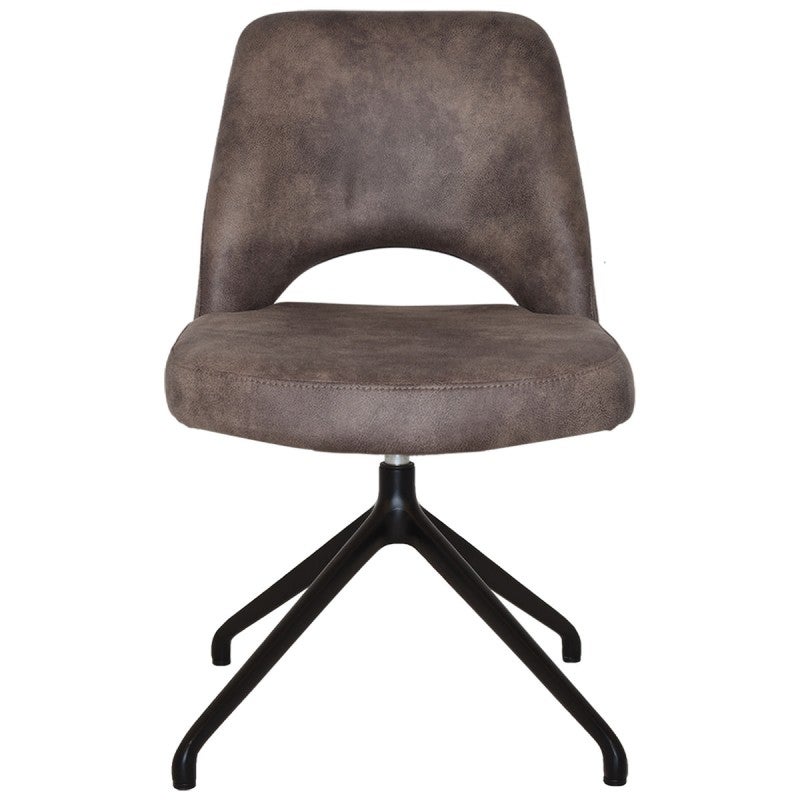 Albury Commercial Grade Eastwood Fabric Swivel Dining Chair, V2 Trestle ...