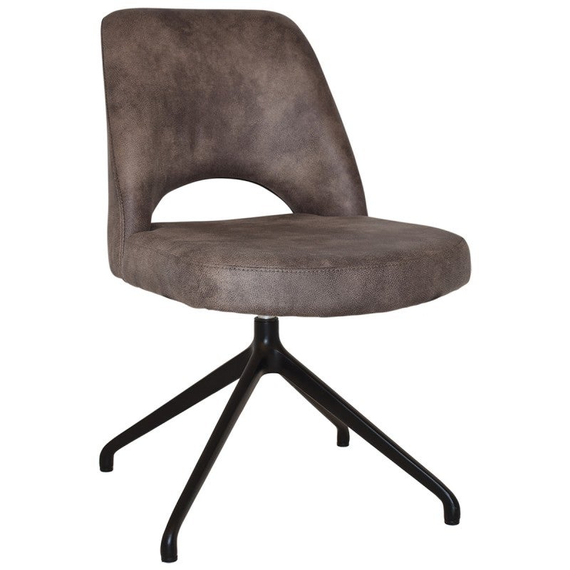 Albury Commercial Grade Eastwood Fabric Swivel Dining Chair, V2 Trestle ...