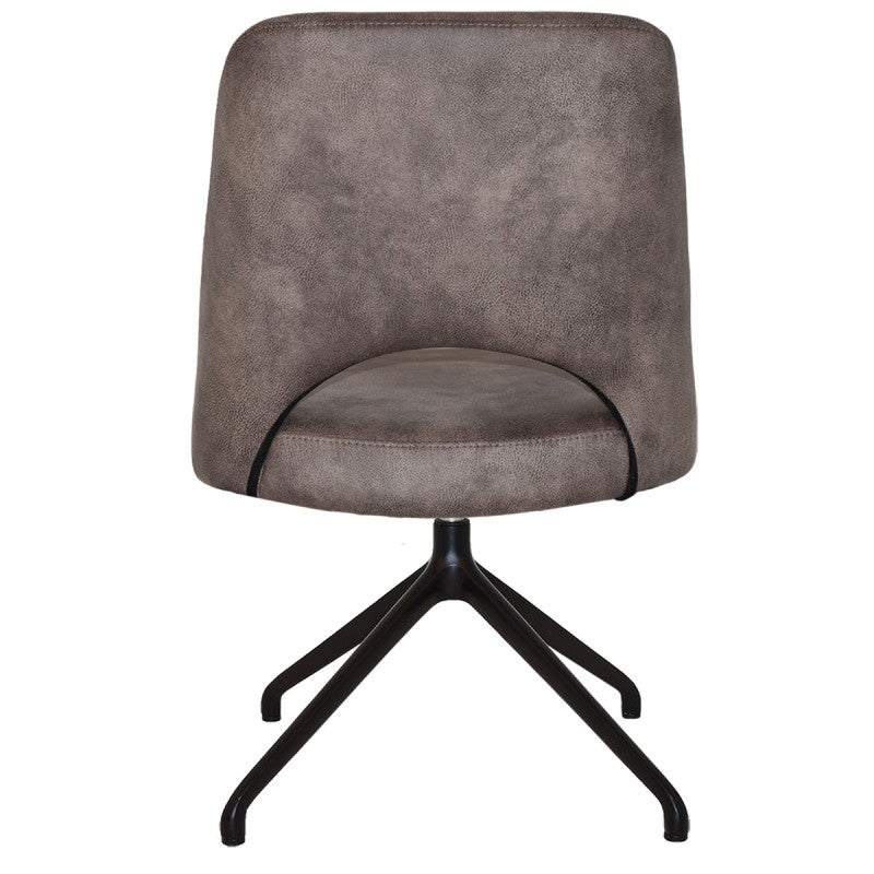 Albury Commercial Grade Eastwood Fabric Swivel Dining Chair, V2 Trestle ...