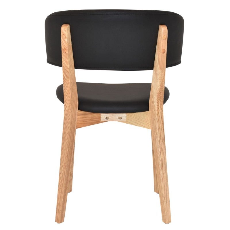 Torino Commercial Grade American Ash Timber Dining Chair, Vinyl Seat ...