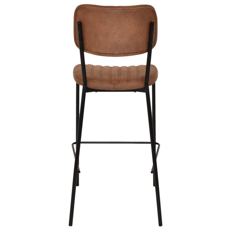 Kansas Commercial Grade Eastwood Fabric & Steel Bar Stool, Tan / Black