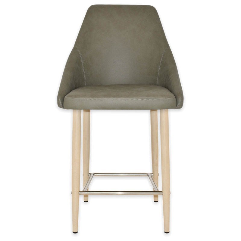 Stockholm Commercial Grade Pelle Fabric Counter Stool, Metal Leg, Sage ...