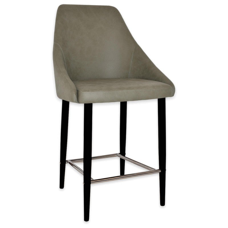 Stockholm Commercial Grade Pelle Fabric Counter Stool, Metal Leg, Sage ...