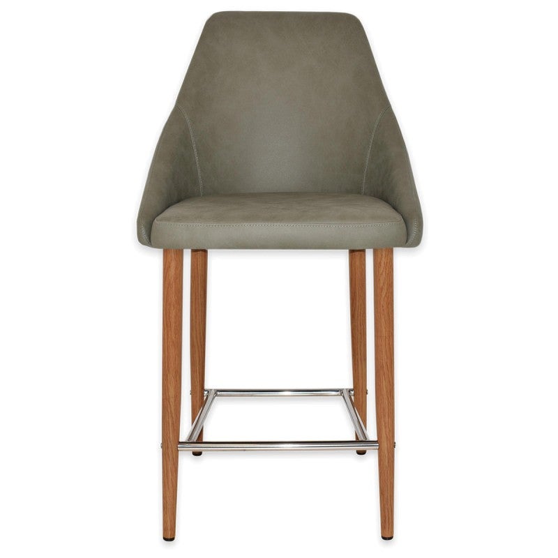 Stockholm Commercial Grade Pelle Fabric Counter Stool, Metal Leg, Sage ...