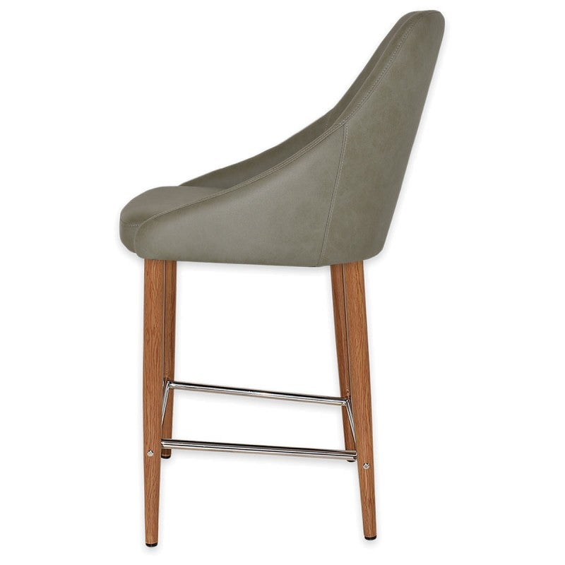 Stockholm Commercial Grade Pelle Fabric Counter Stool, Metal Leg, Sage ...