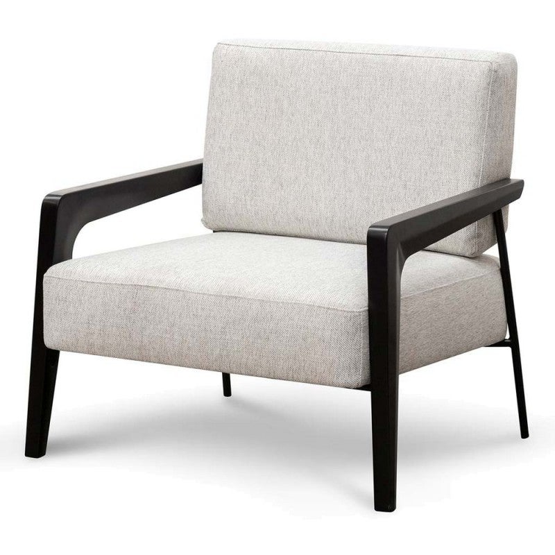 Eddystone Fabric & Timber Lounge Chair, Silver Grey