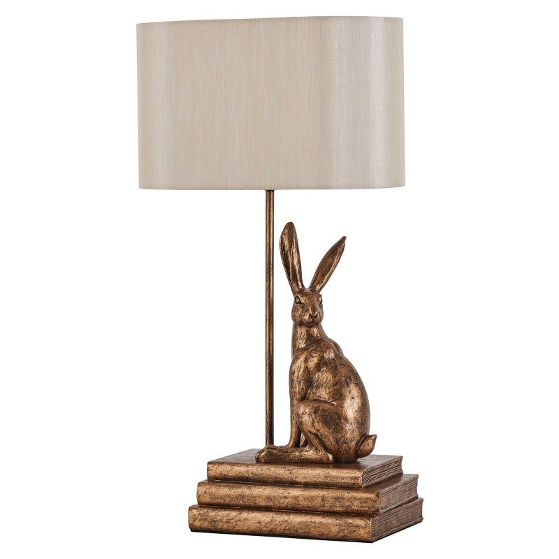 Rabbit Regal Table Lamp, Antique Copper