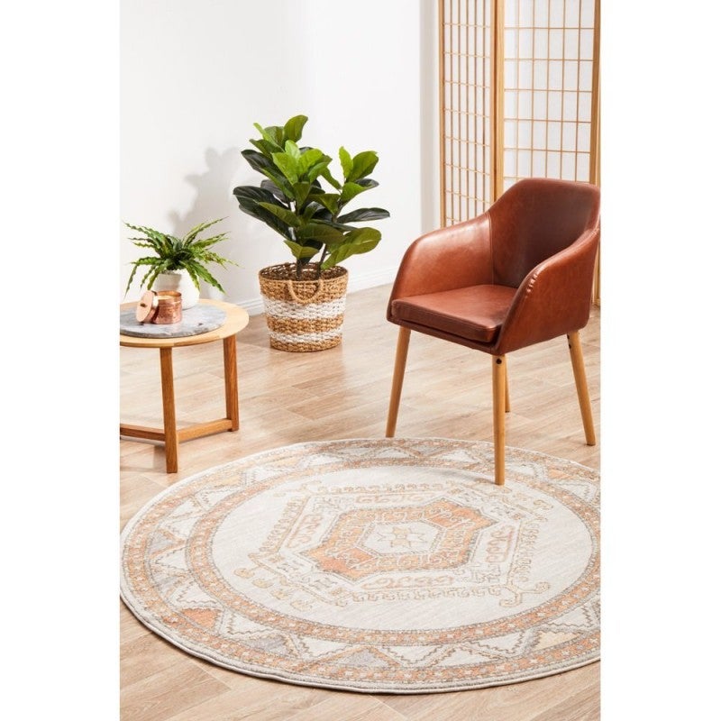 Mayfair Caitlen Bohemian Round Rug, 150cm, Natural