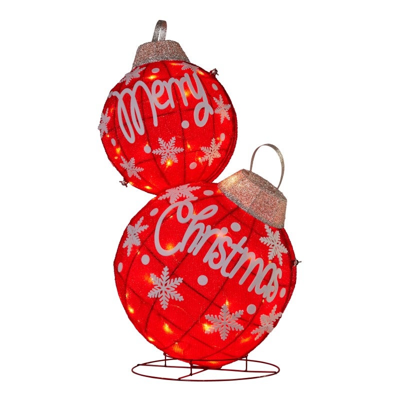 Micah LED Light Up Indoor / Outdoor Double Christmas Bauble Ornament, 90cm