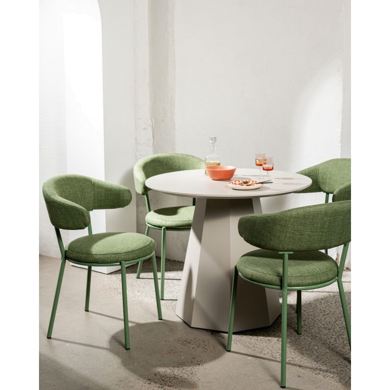 Albacete Round Dining Table, 90cm, Putty