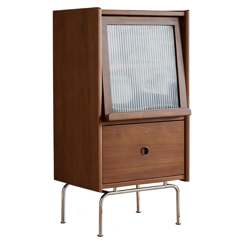 Livall Boxwood & Stainless Steel Flip-up Door Storage Cabinet