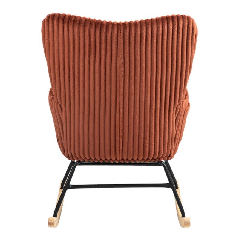 Nicholas Fabric Rocking Armchair, Rust
