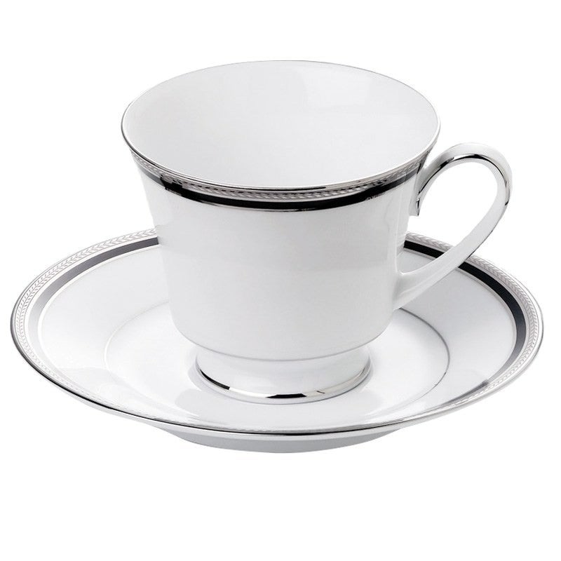 Noritake Toorak Noir Fine China Teacup and Saucer Set