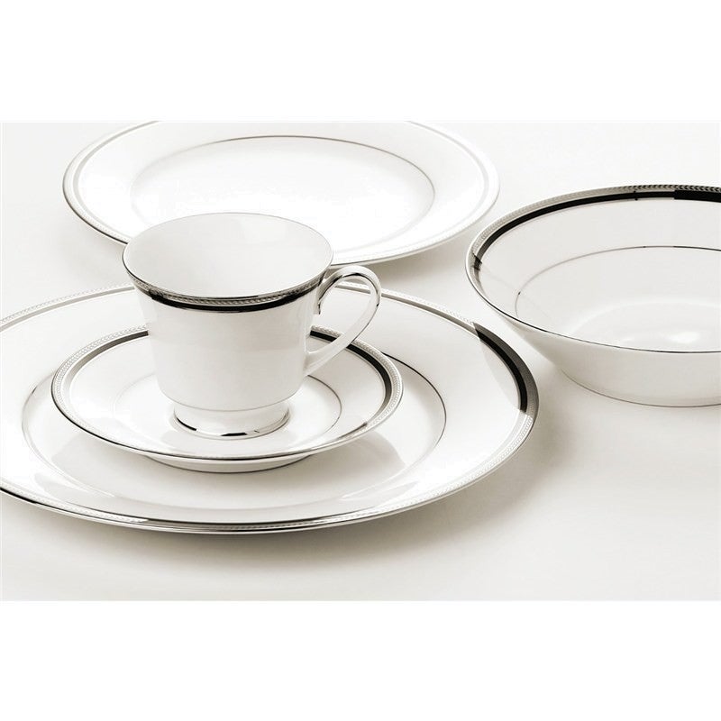 Noritake Toorak Noir Fine China Teacup and Saucer Set